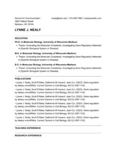 Create Your Academic CV – 100% Free & No Signup Required